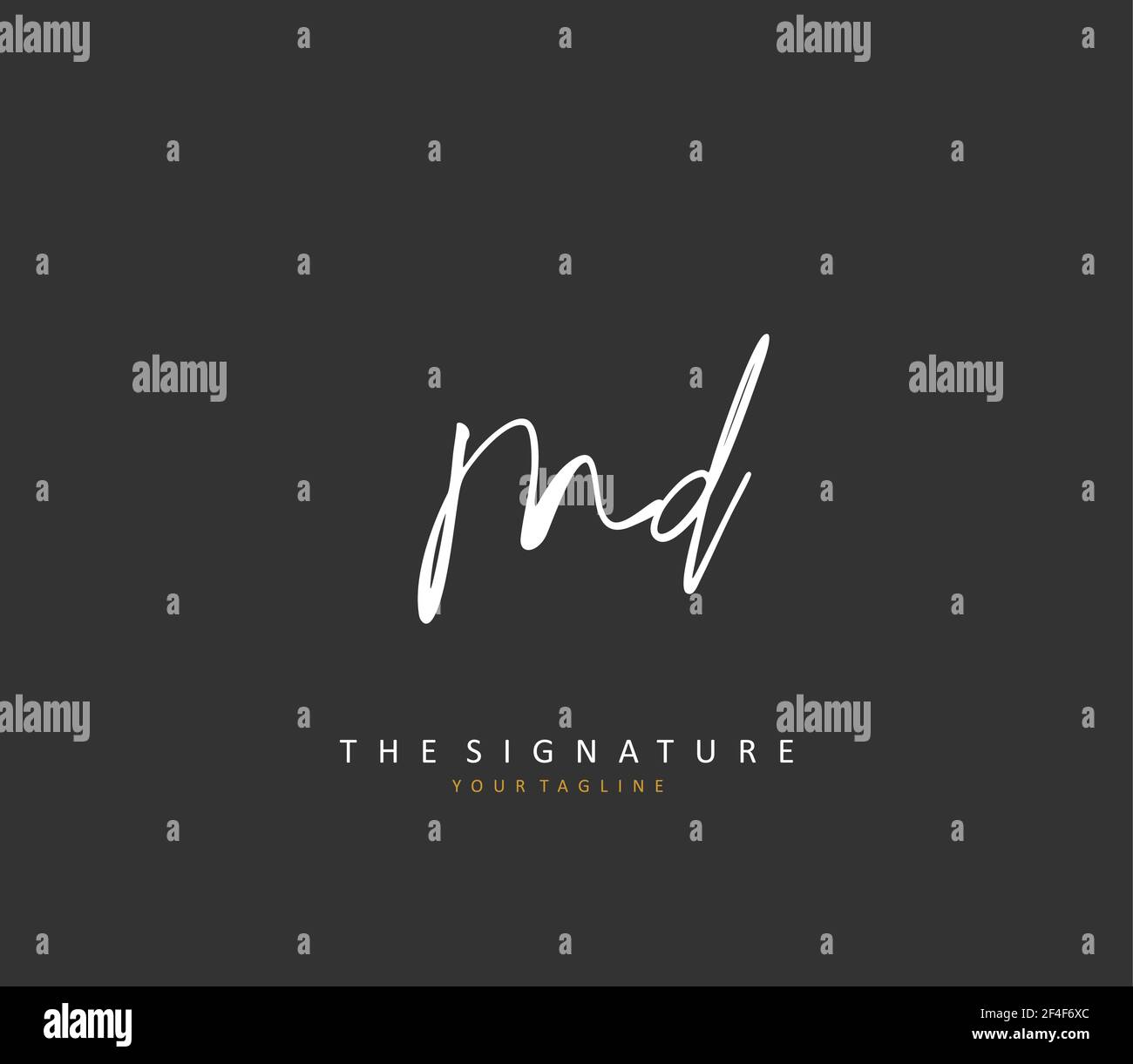MD Initial letter handwriting and signature logo. A concept handwriting ...