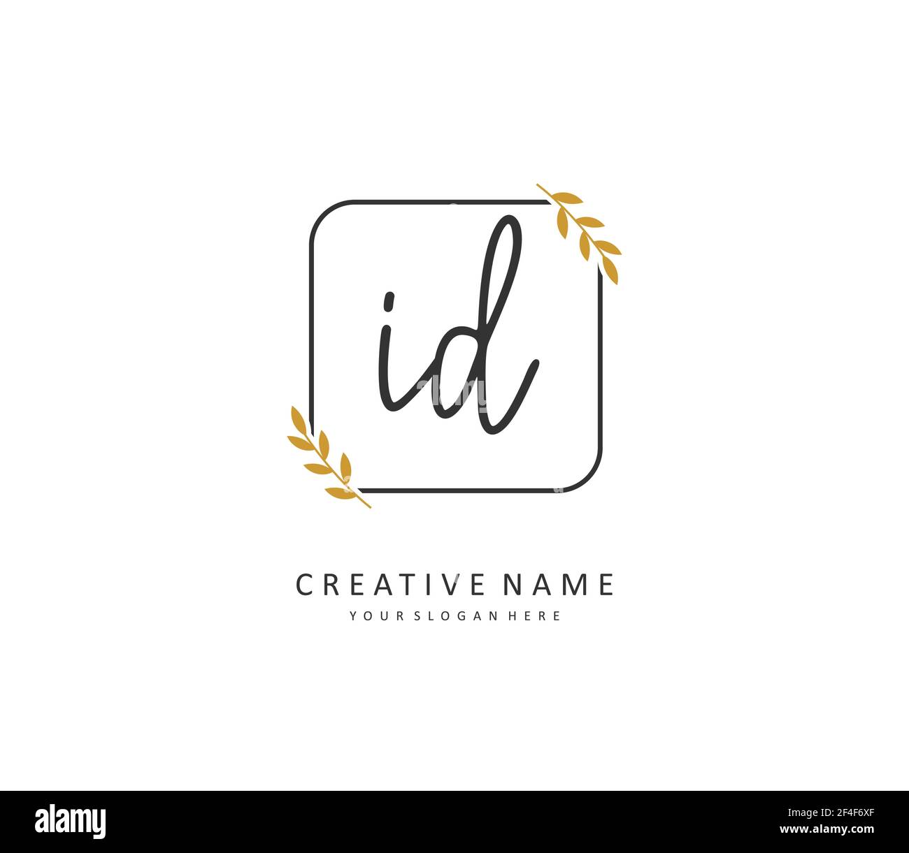 ID Initial letter handwriting and signature logo. A concept handwriting ...