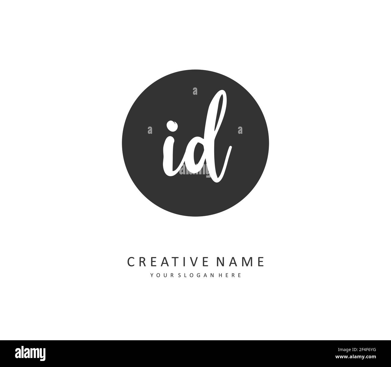 ID Initial letter handwriting and signature logo. A concept handwriting ...