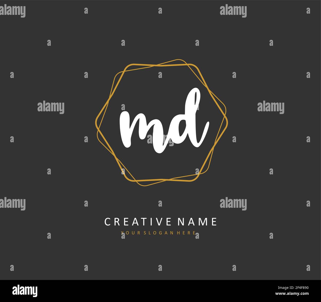 MD Initial letter handwriting and signature logo. A concept handwriting ...