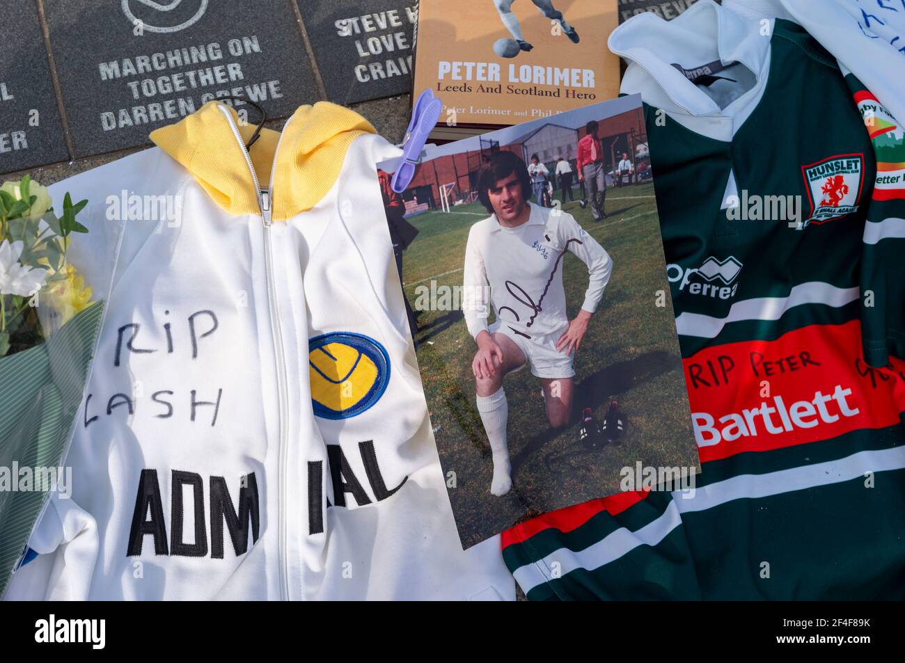Peter Patrick Lorimer Memorial, Elland Road Leeds 20 March 202. Peter ...