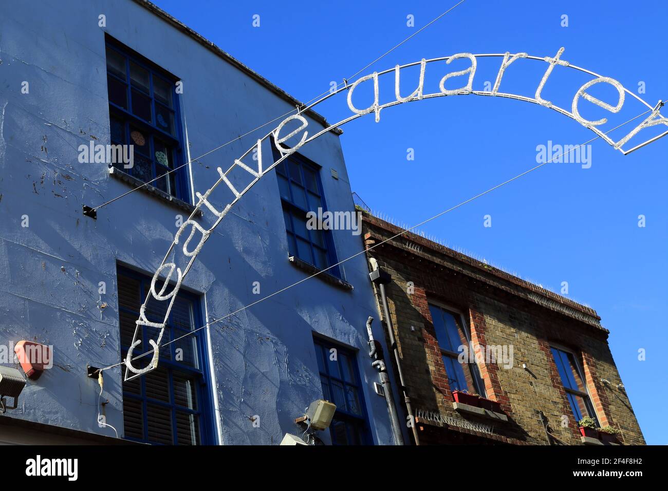 Creative Quarter sign above The Old High Street, Folkestone, Kent ...