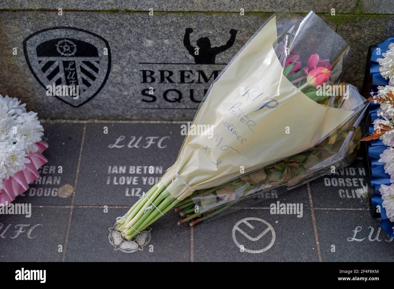 Peter Patrick Lorimer Memorial, Elland Road Leeds 20 March 202. Peter ...
