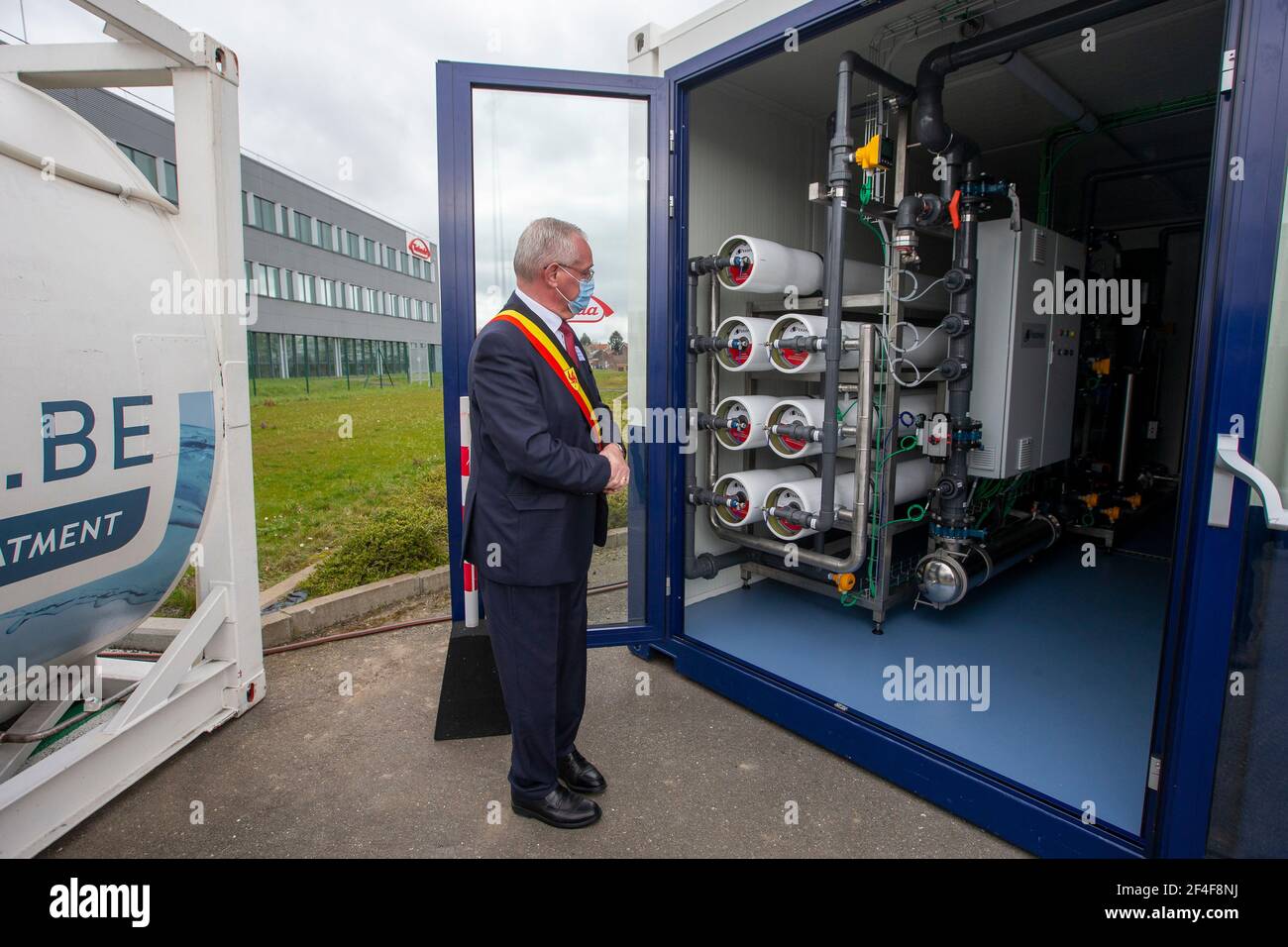Lessines mayor Pascal De Handschutter pictured during the opening of a ...