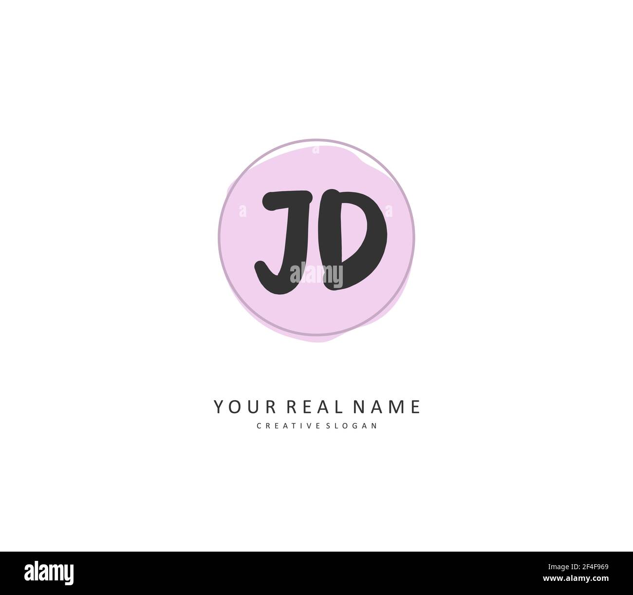 JD Initial letter handwriting and signature logo. A concept handwriting ...