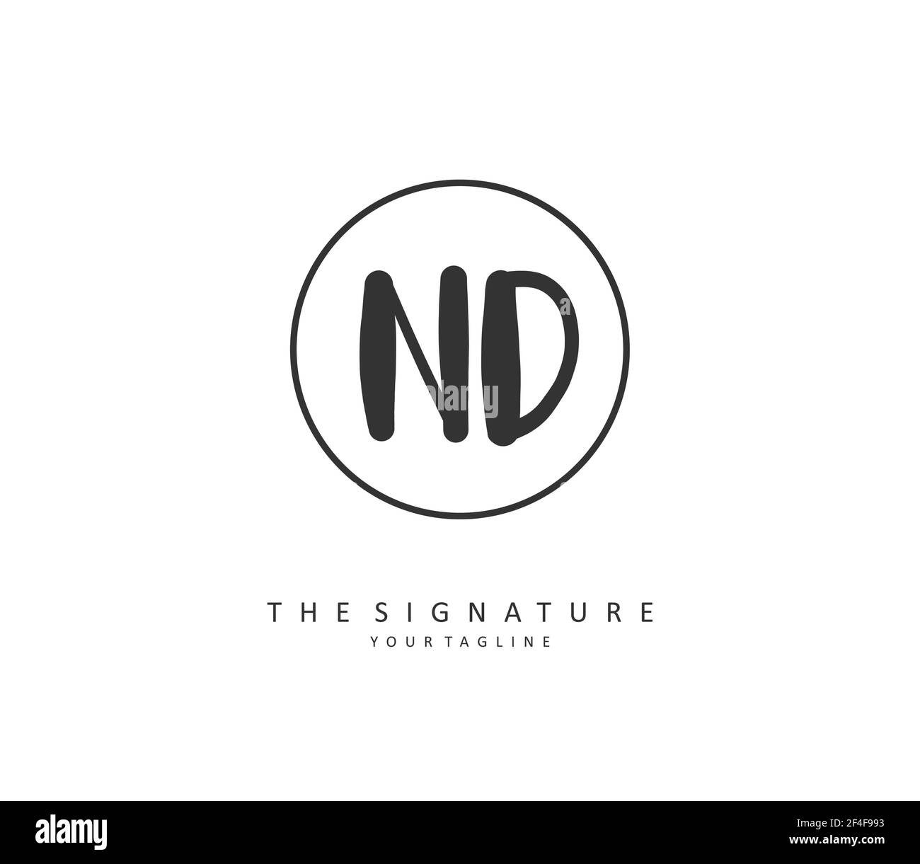 ND Initial letter handwriting and signature logo. A concept handwriting ...