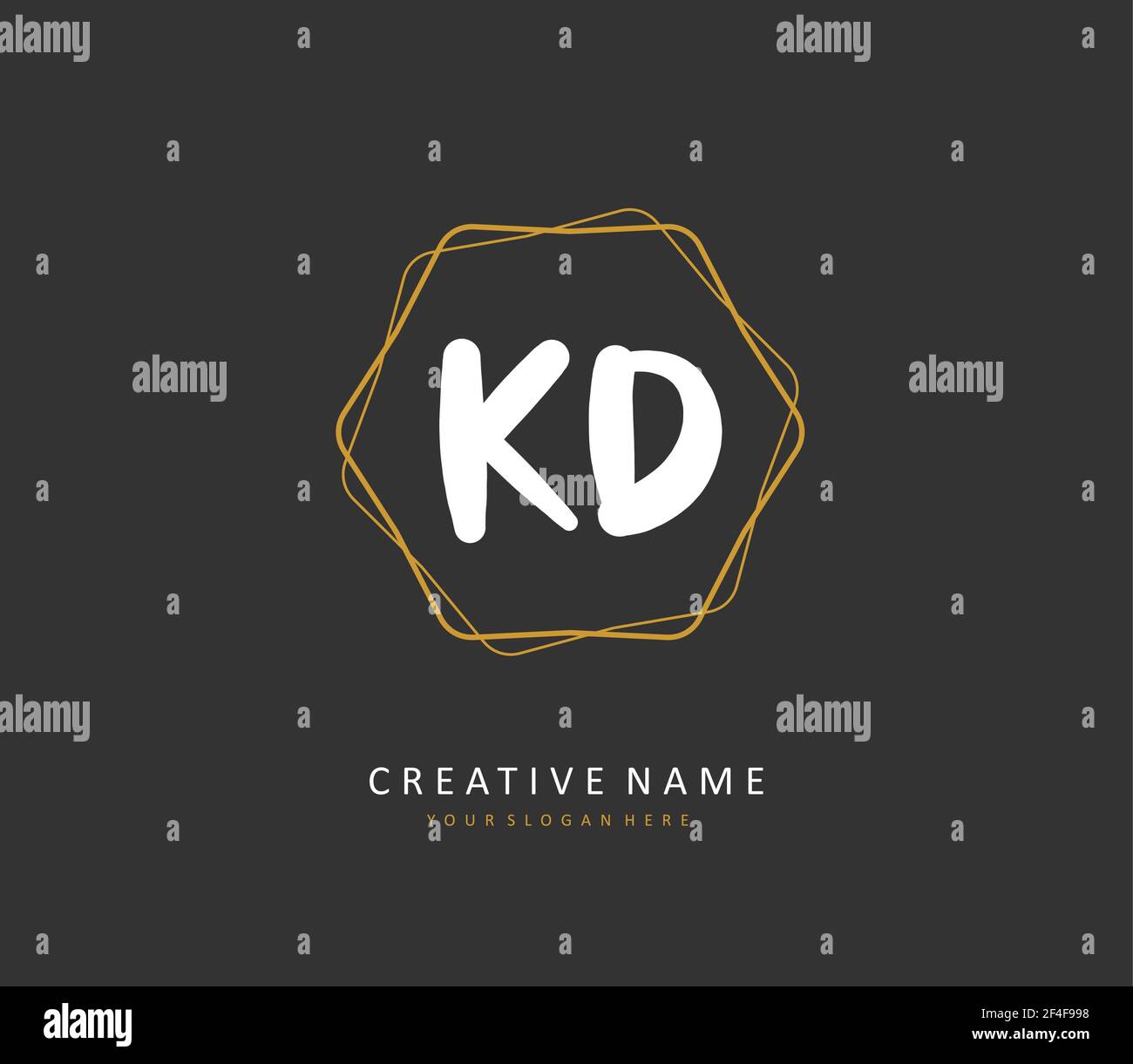 KD Initial letter handwriting and signature logo. A concept handwriting ...
