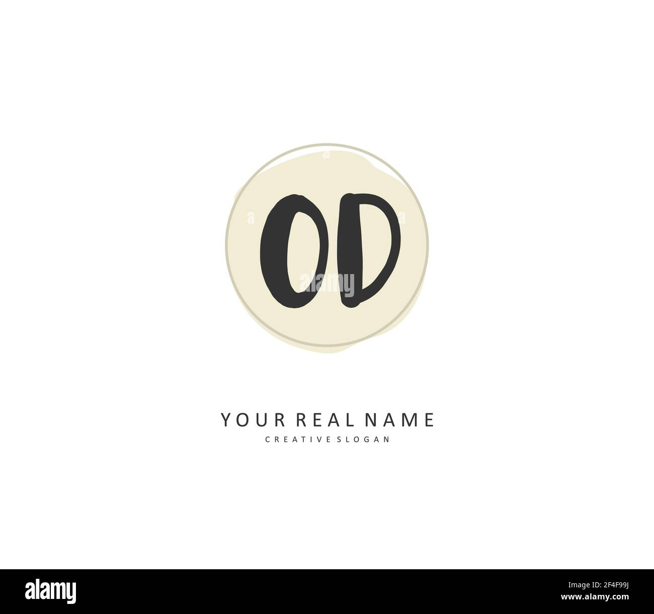 OD Initial letter handwriting and signature logo. A concept handwriting ...