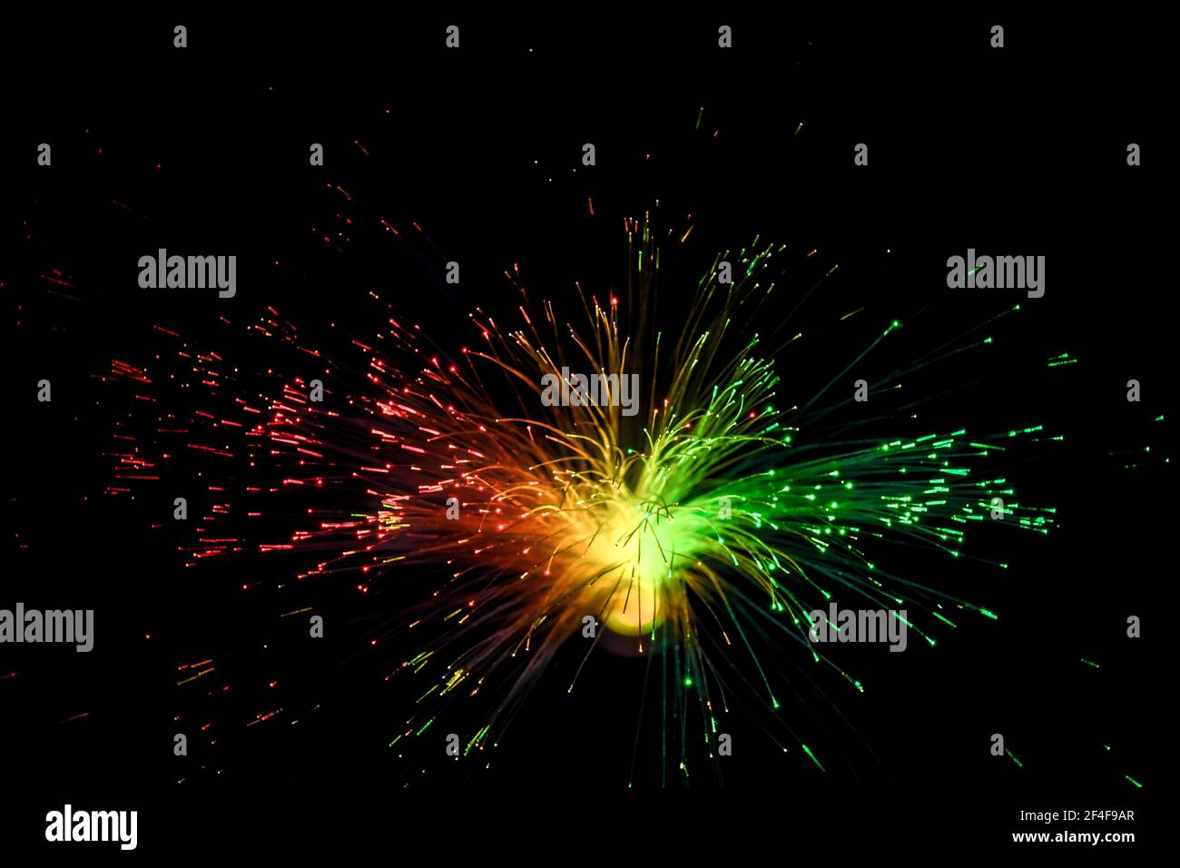 Optical fiber network cable on black background Stock Photo - Alamy