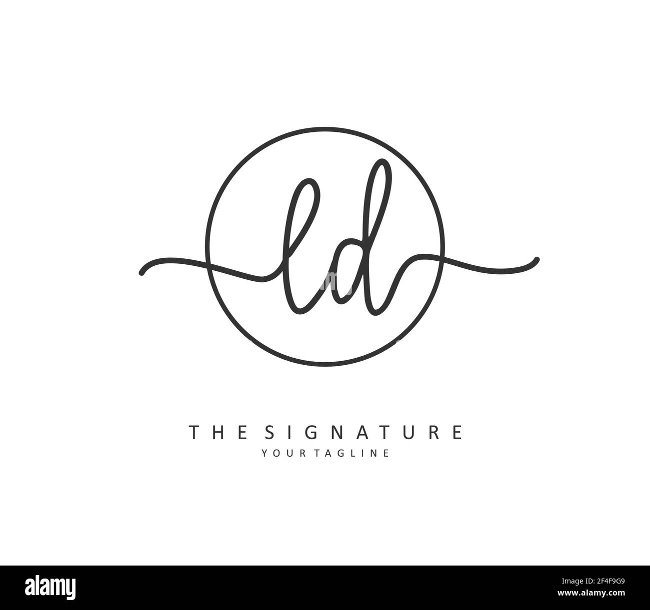 LD Initial letter handwriting and signature logo. A concept handwriting ...
