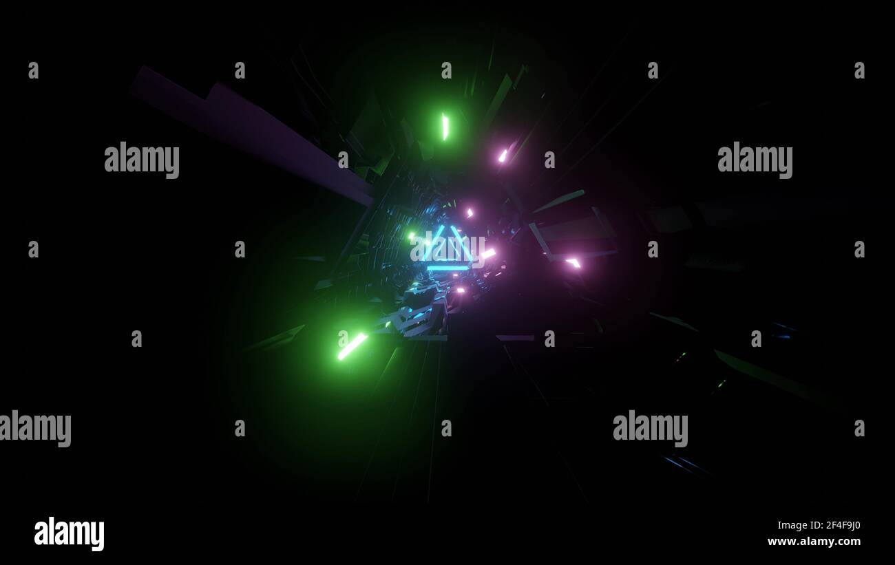 A 3D rendering of a cool rhombus kaleidoscopic futuristic tunnel in ...