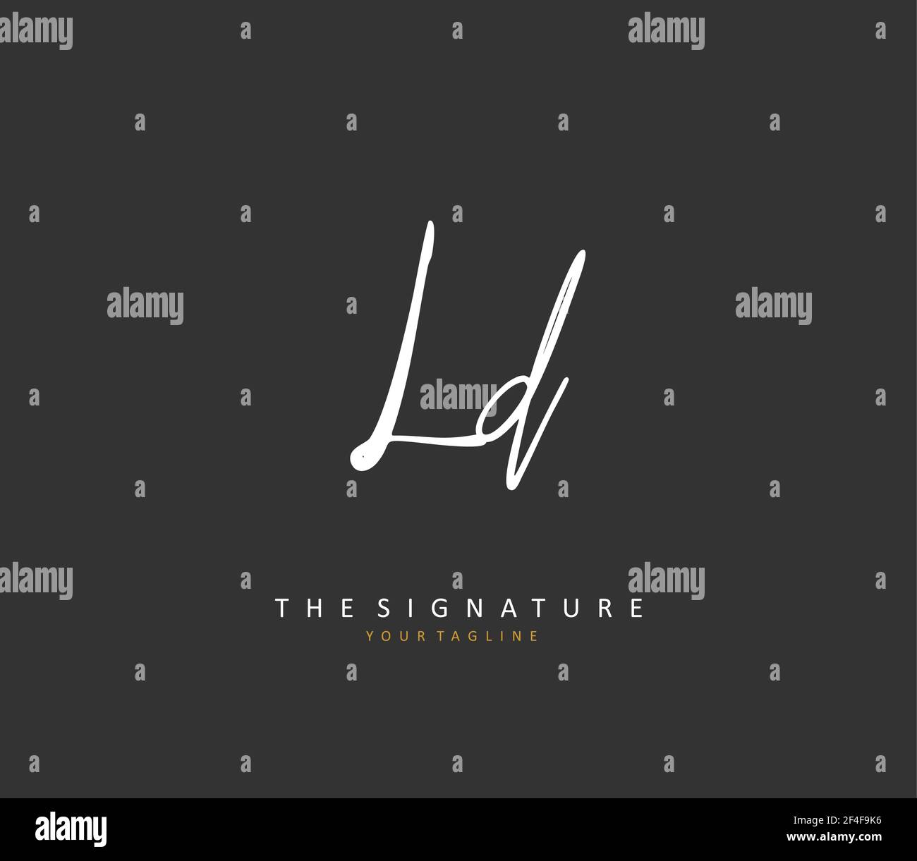 LD Initial letter handwriting and signature logo. A concept handwriting ...