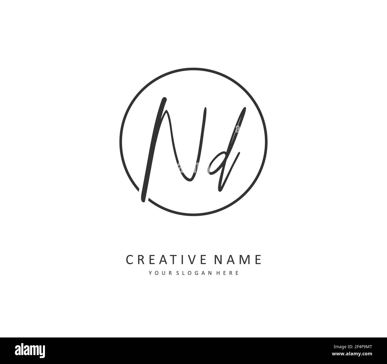 ND Initial letter handwriting and signature logo. A concept handwriting ...