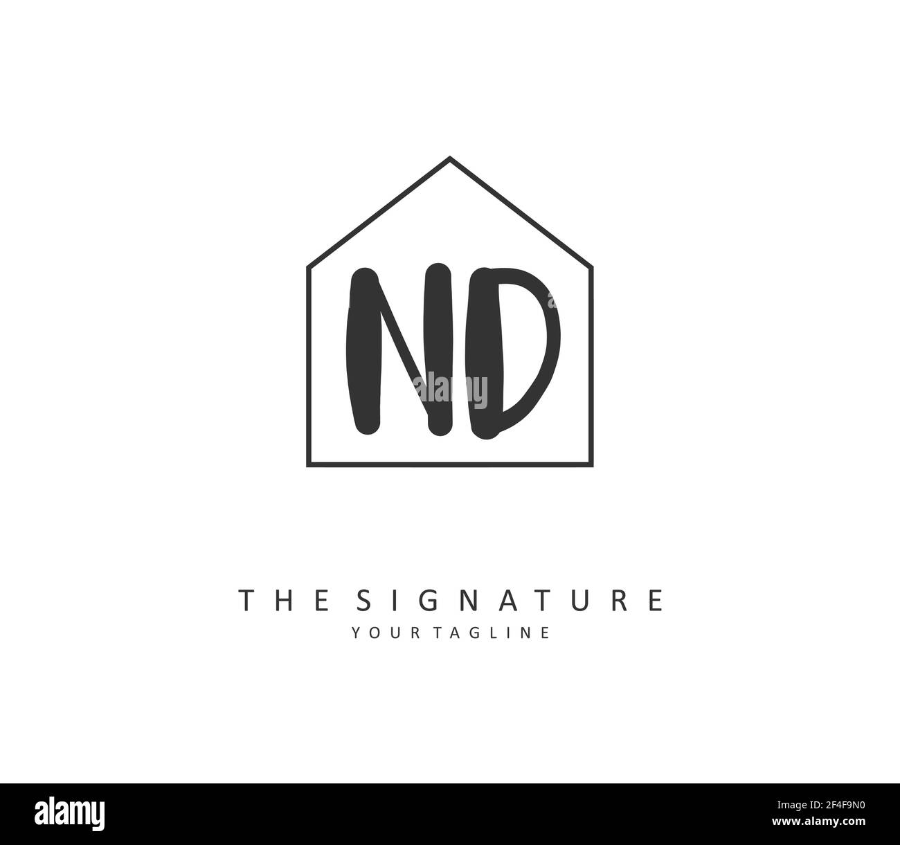 ND Initial letter handwriting and signature logo. A concept handwriting ...