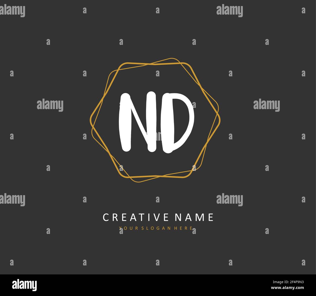 ND Initial letter handwriting and signature logo. A concept handwriting ...
