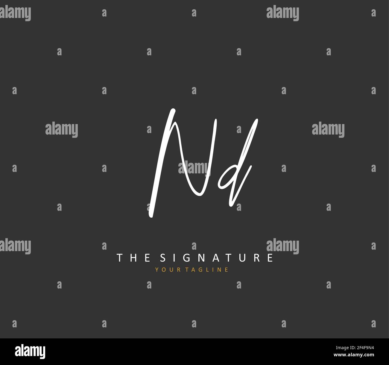 ND Initial letter handwriting and signature logo. A concept handwriting ...