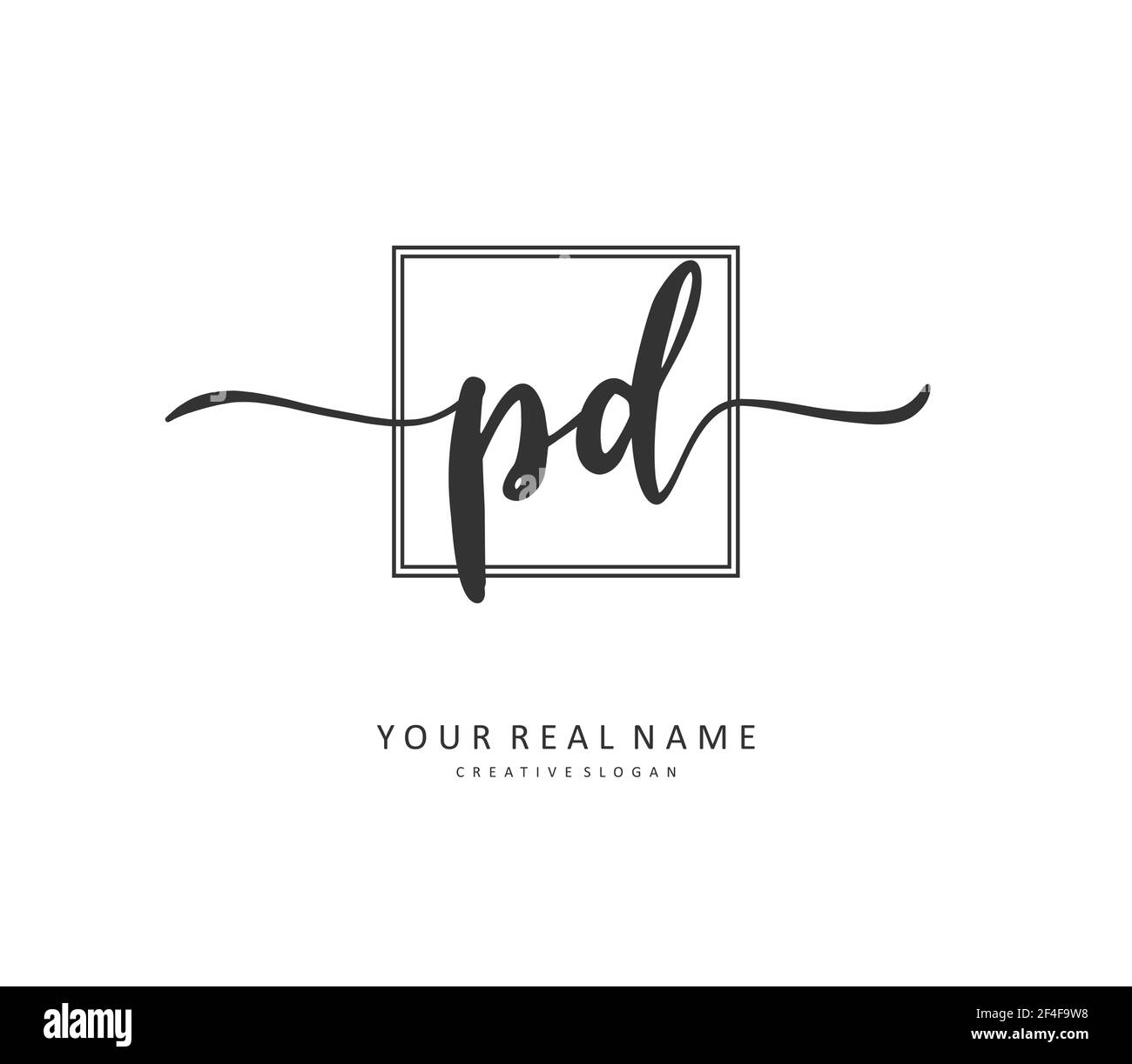 PD Initial letter handwriting and signature logo. A concept handwriting ...