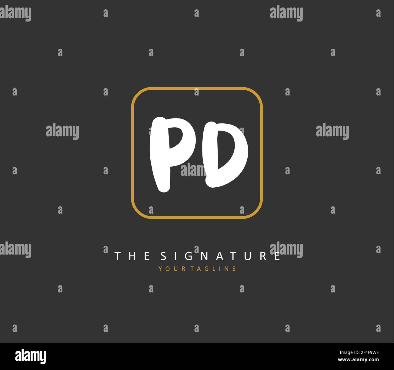 PD Initial letter handwriting and signature logo. A concept handwriting ...