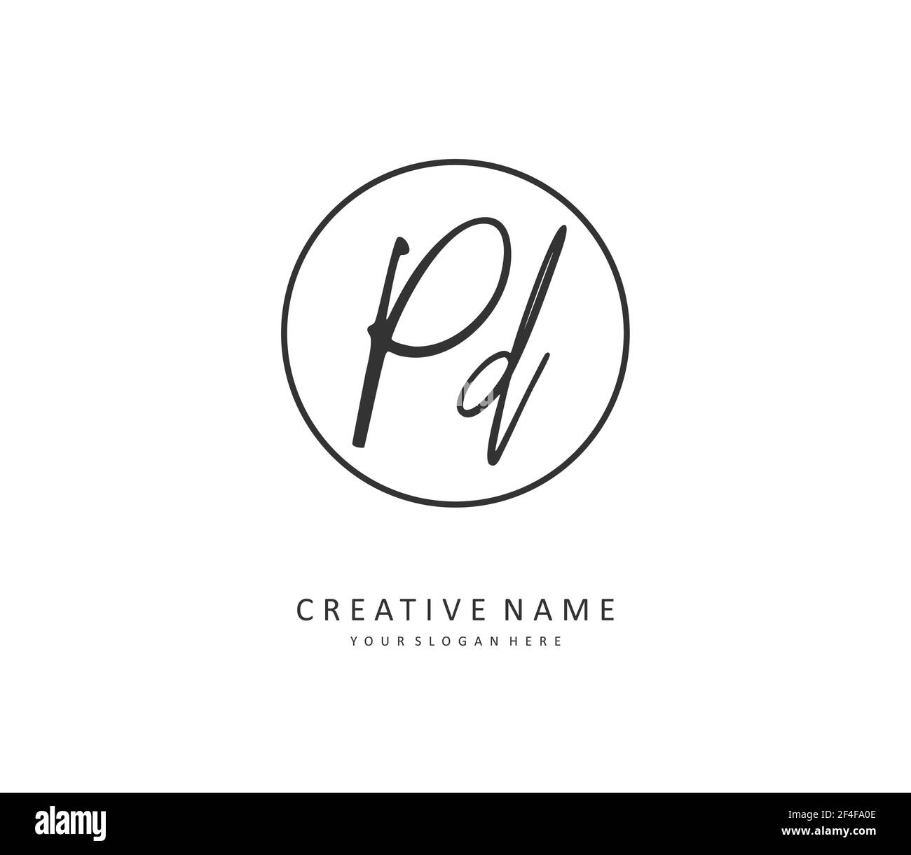 PD Initial letter handwriting and signature logo. A concept handwriting ...