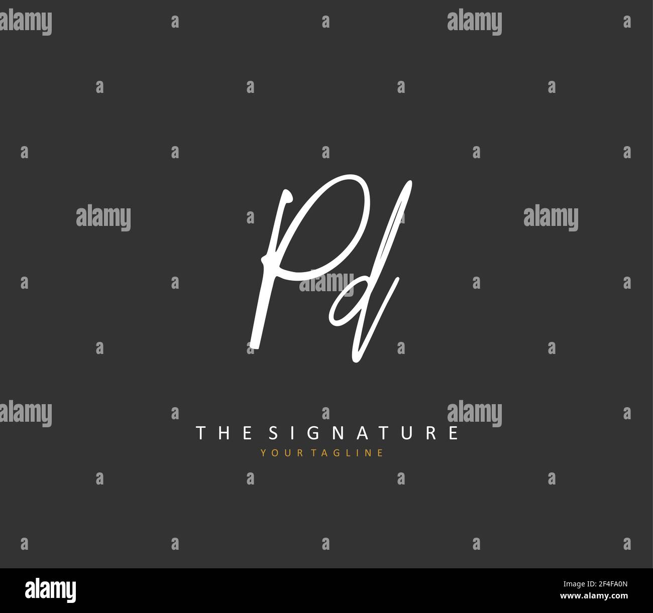 PD Initial letter handwriting and signature logo. A concept handwriting ...