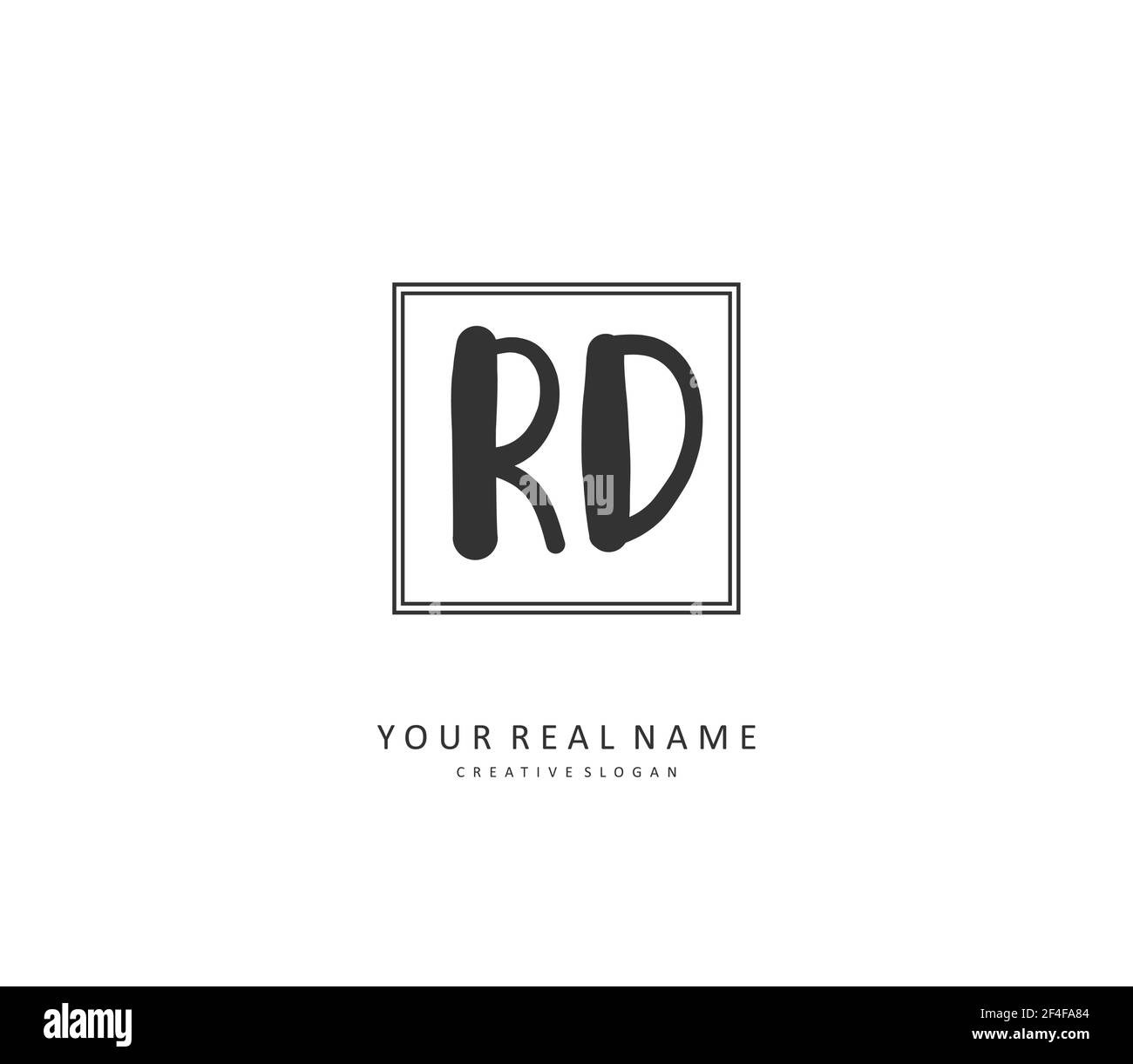 RD Initial letter handwriting and signature logo. A concept handwriting ...