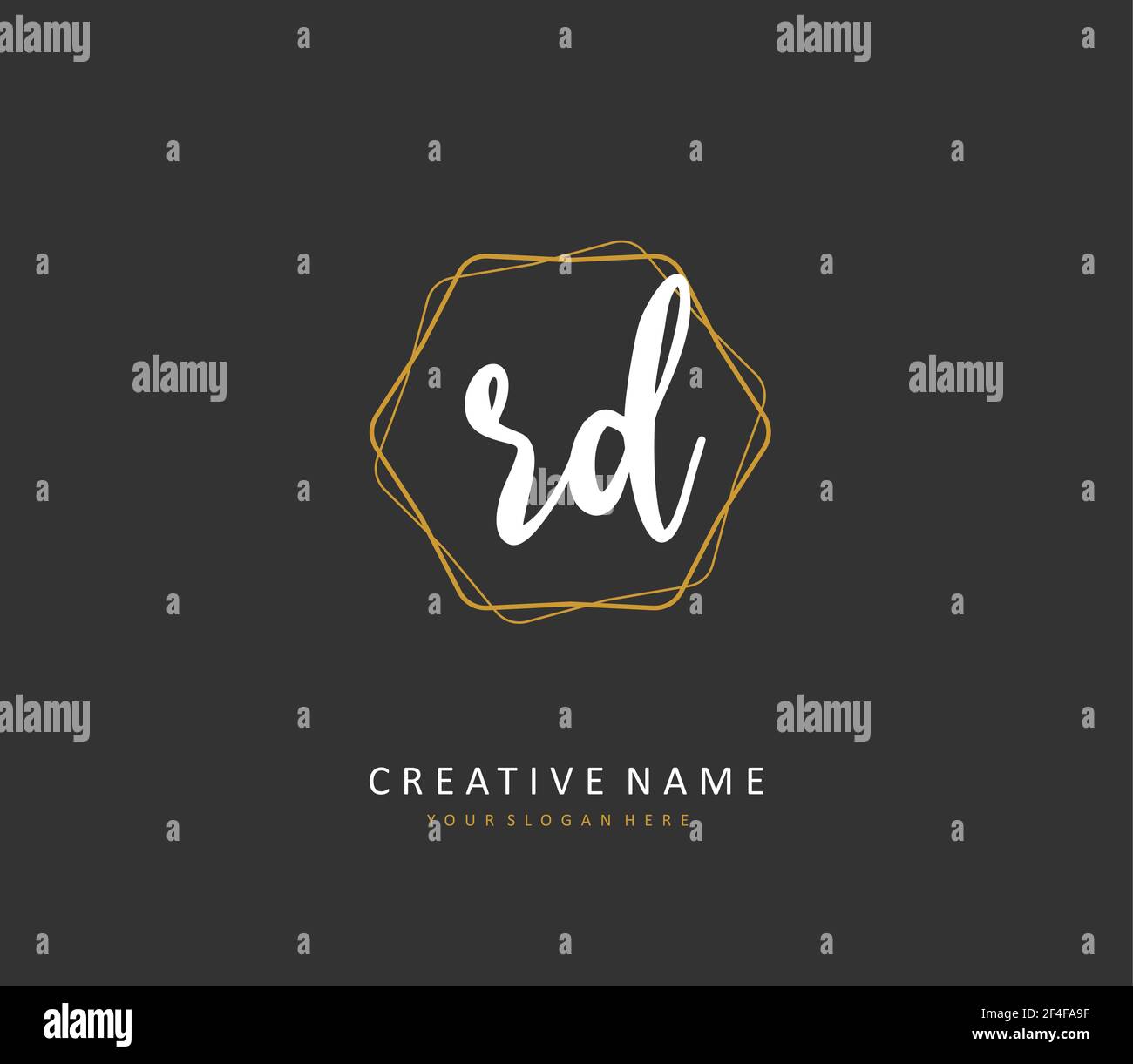 RD Initial letter handwriting and signature logo. A concept handwriting ...