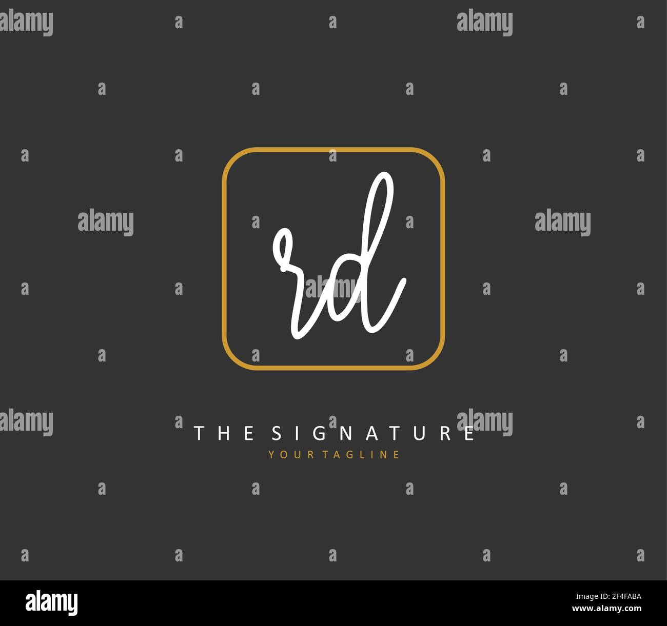 RD Initial letter handwriting and signature logo. A concept handwriting ...