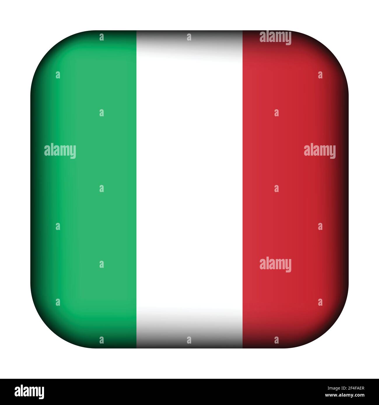 Glass light ball with flag of Italy. Squared template icon. Italian ...