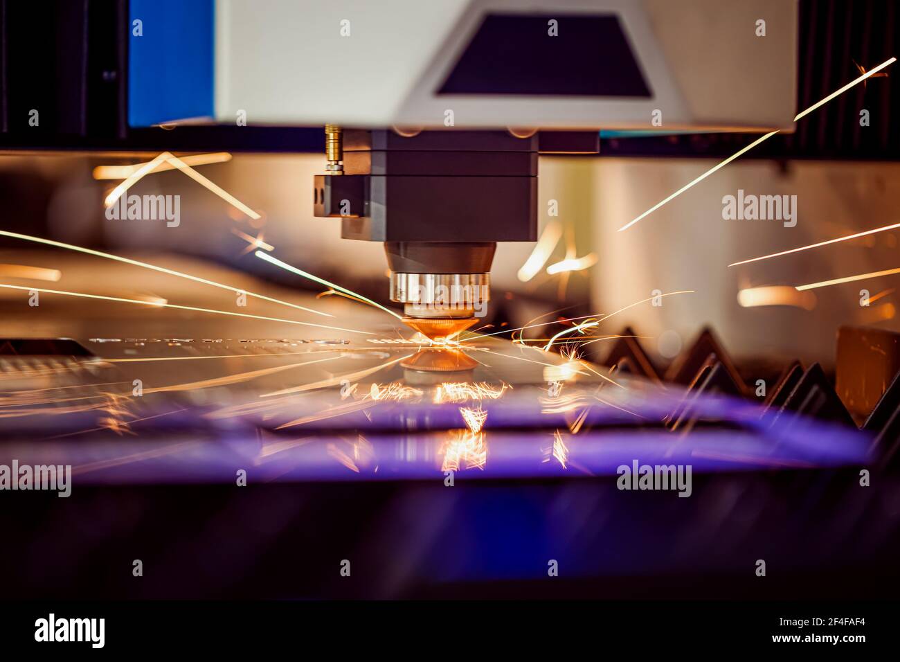 CNC Laser cutting of metal modern industrial technology. Laser cutting ...