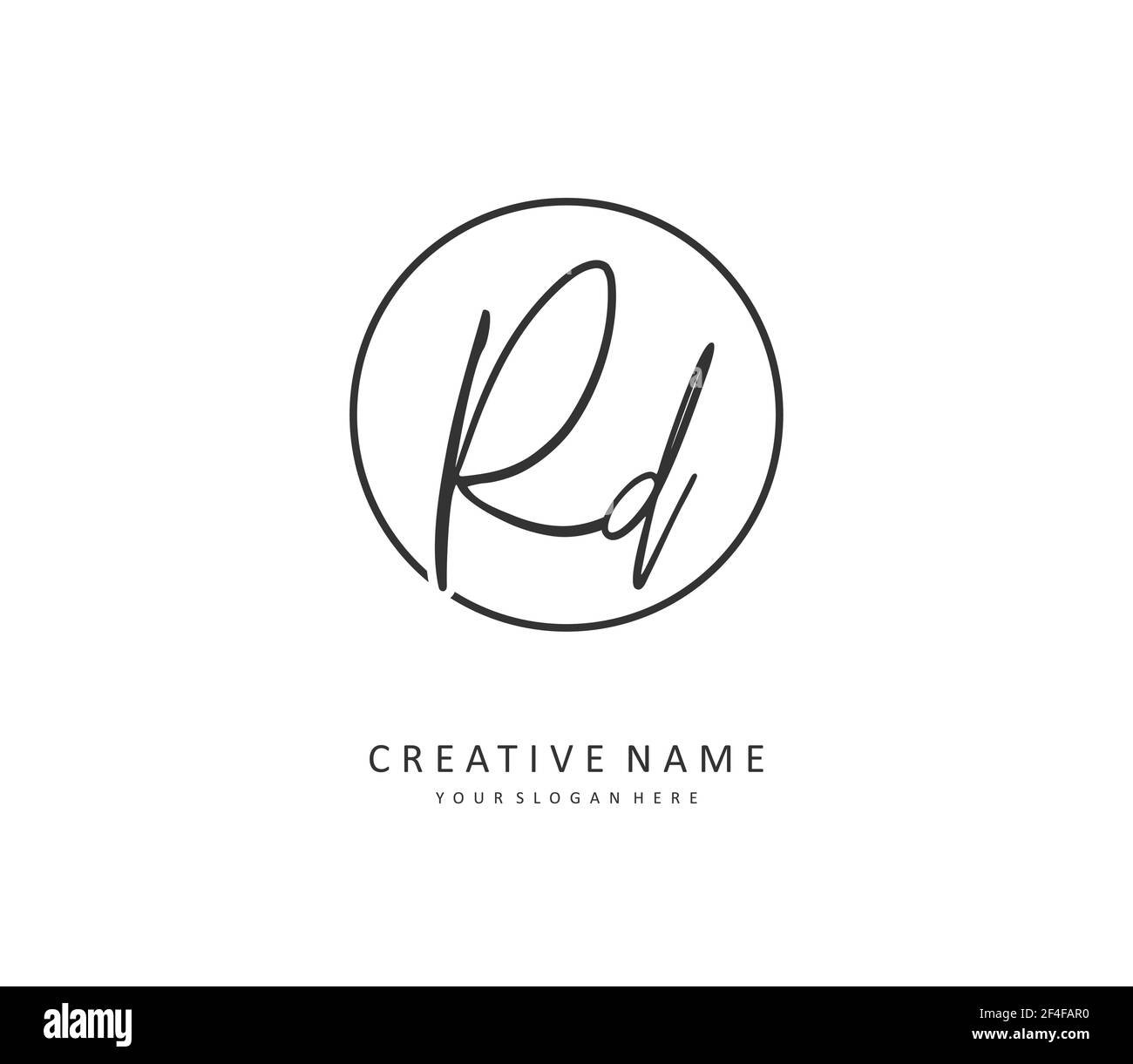 RD Initial letter handwriting and signature logo. A concept handwriting ...