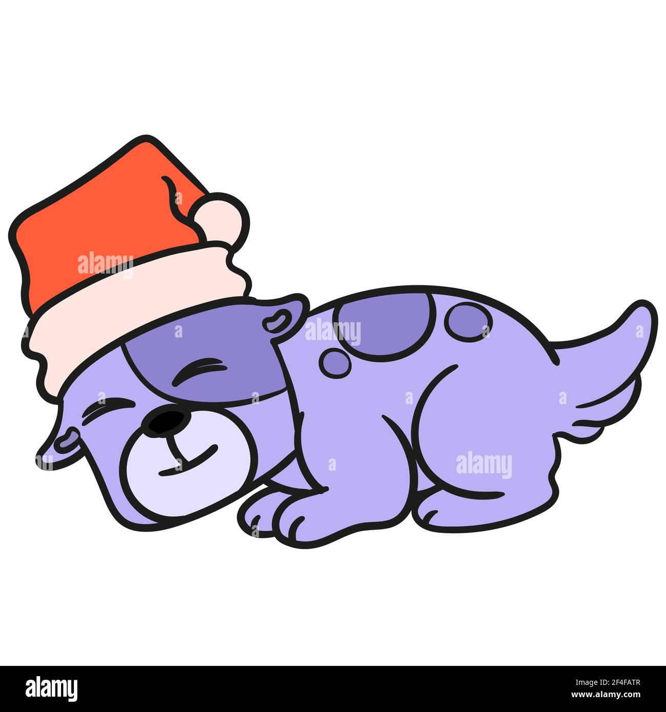 Christmas dog wearing santa Stock Vector Images - Alamy