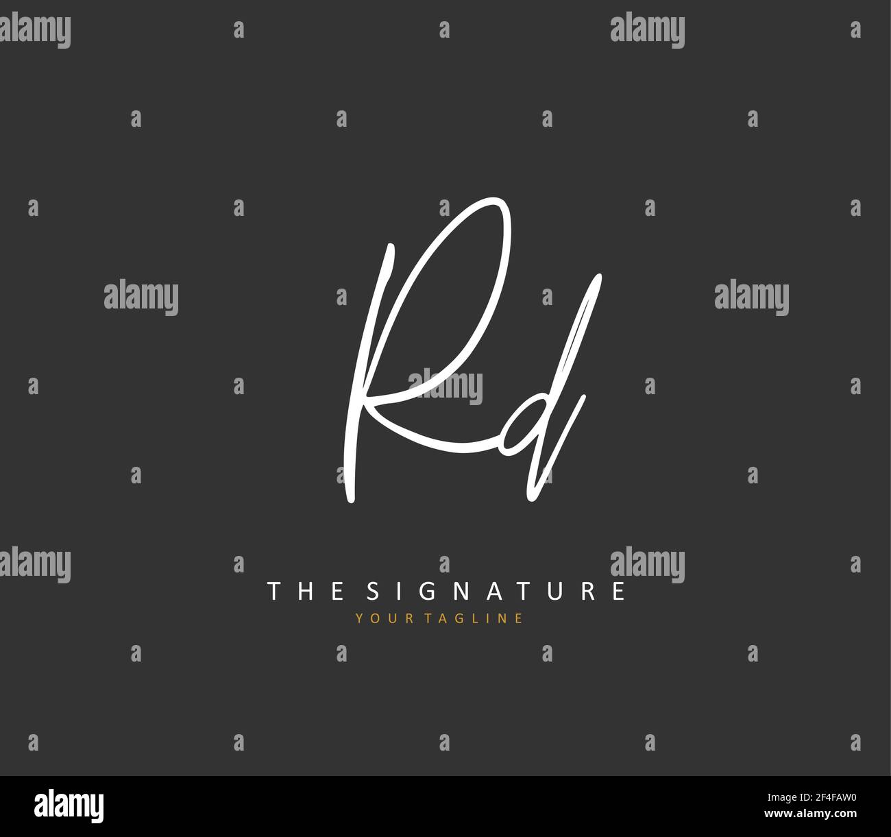 RD Initial letter handwriting and signature logo. A concept handwriting ...
