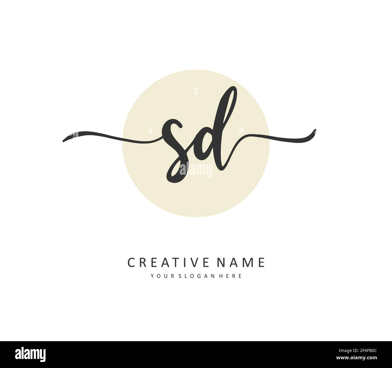 SD Initial letter handwriting and signature logo. A concept handwriting ...