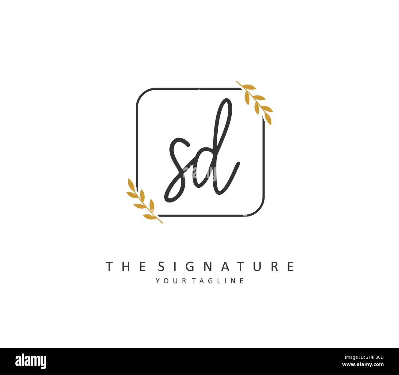 SD Initial letter handwriting and signature logo. A concept handwriting ...