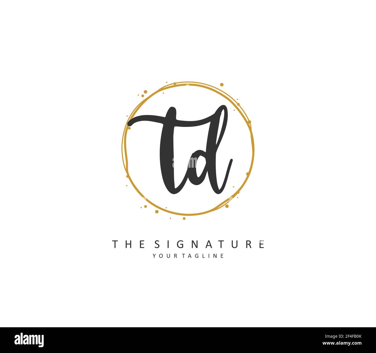 TD Initial letter handwriting and signature logo. A concept handwriting ...
