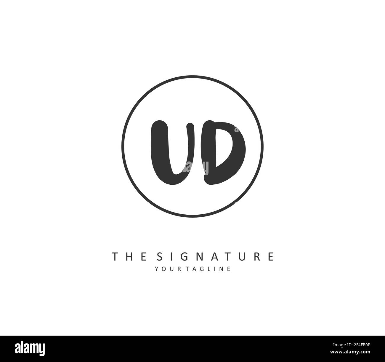 UD Initial letter handwriting and signature logo. A concept handwriting ...