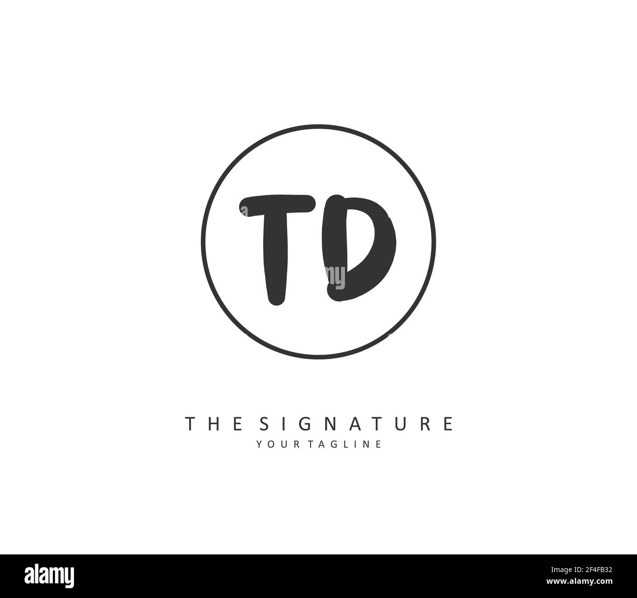 TD Initial letter handwriting and signature logo. A concept handwriting ...