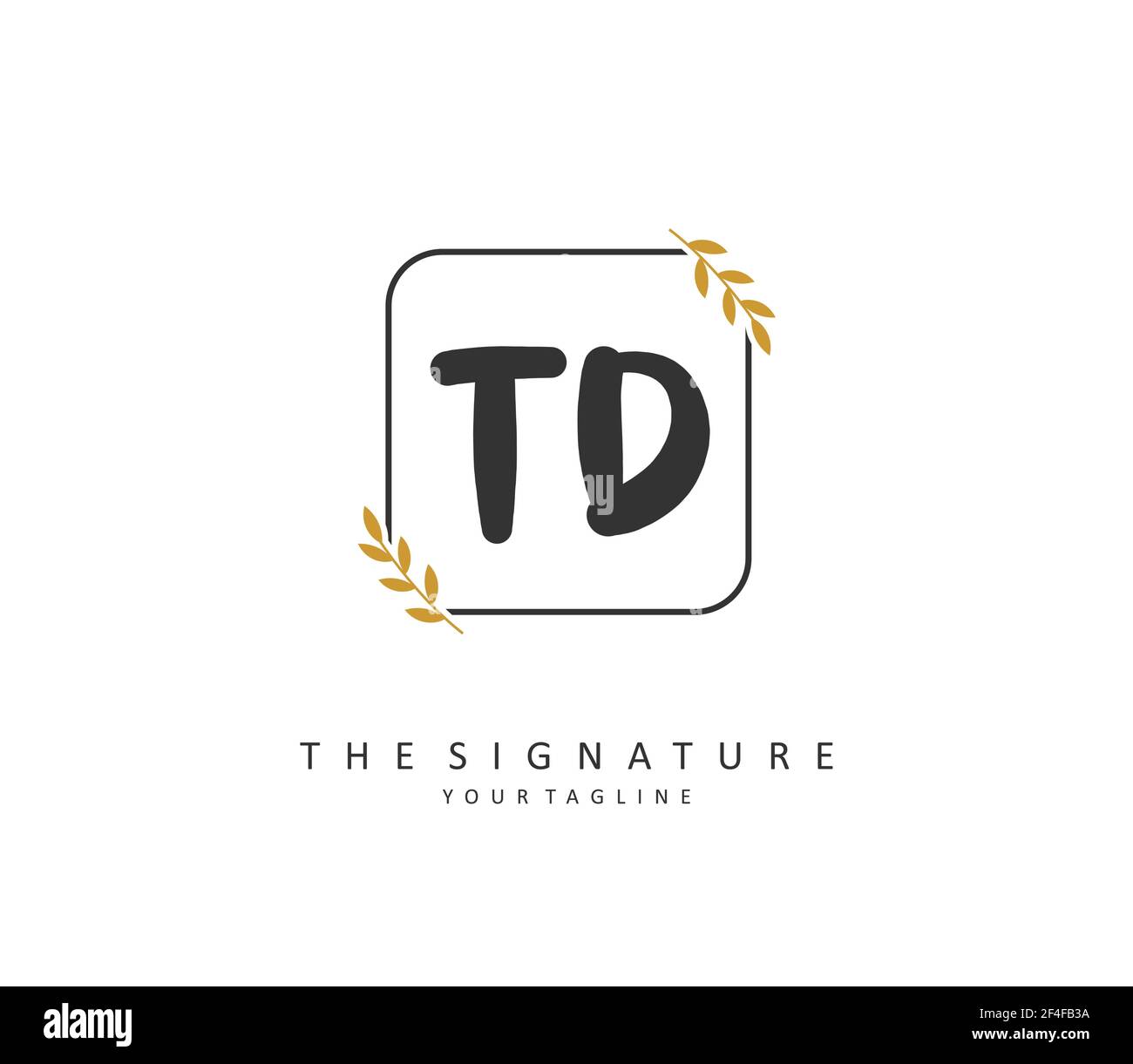 TD Initial letter handwriting and signature logo. A concept handwriting ...