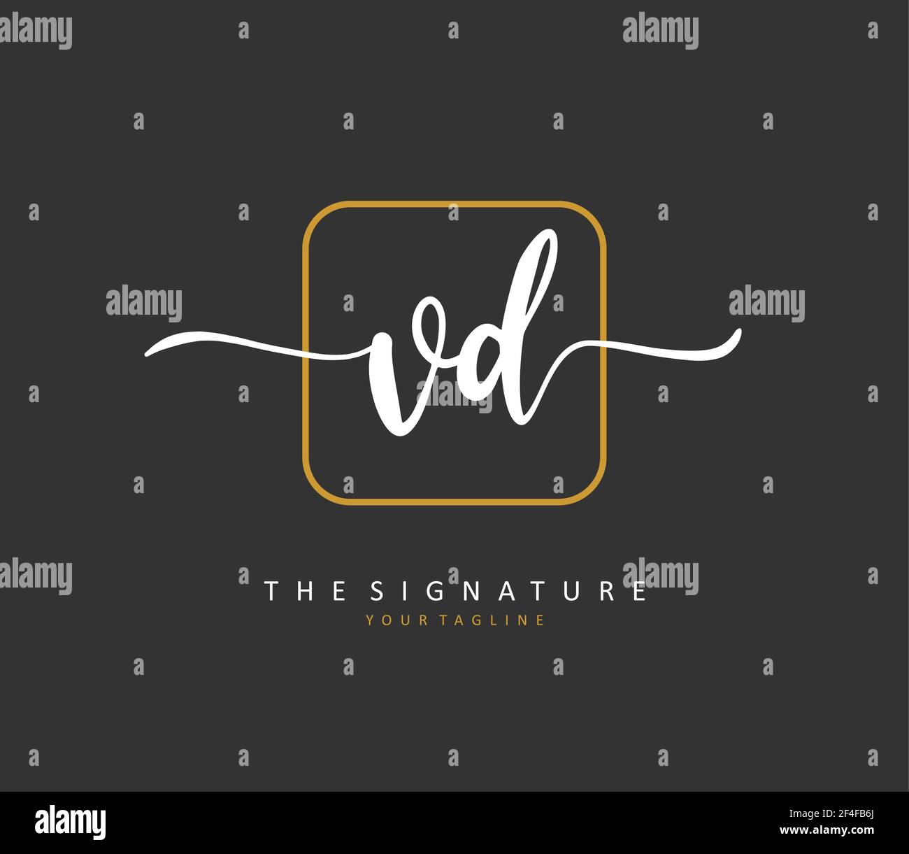 VD Initial letter handwriting and signature logo. A concept handwriting ...