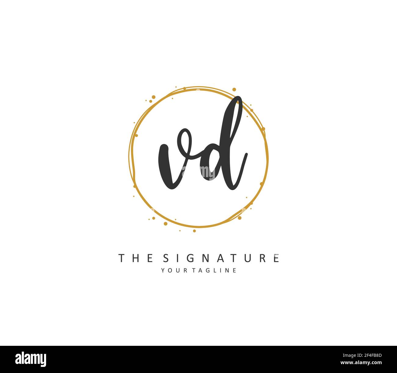 VD Initial letter handwriting and signature logo. A concept handwriting ...
