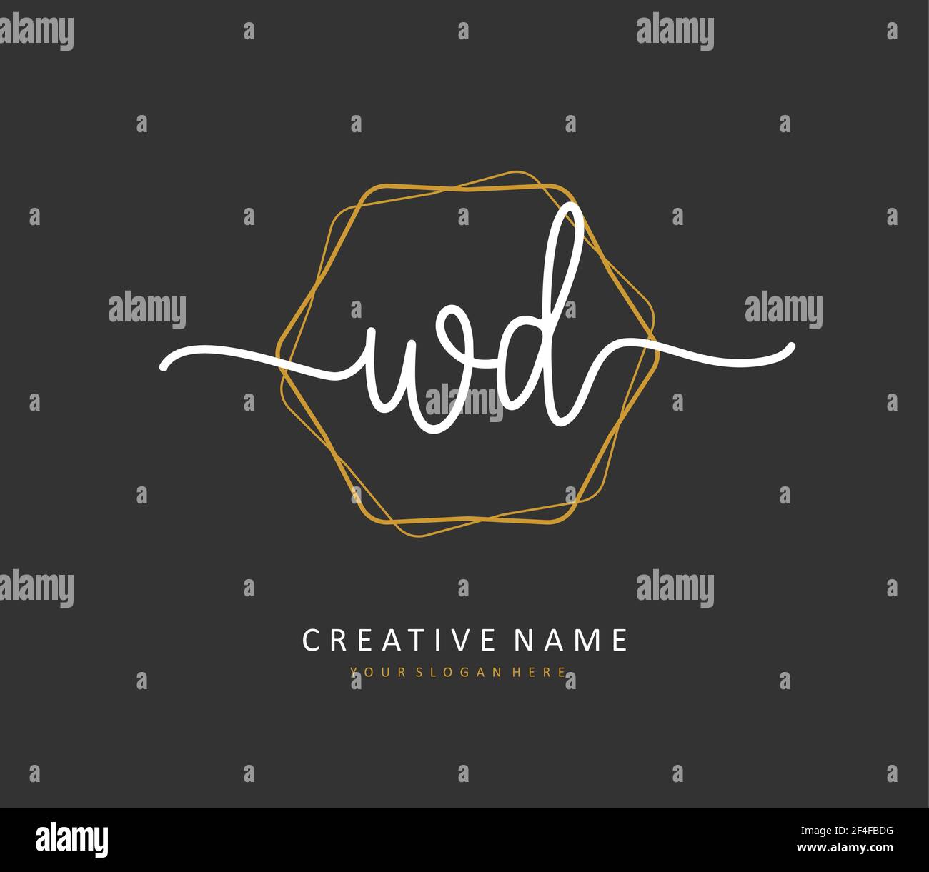 WD Initial letter handwriting and signature logo. A concept handwriting ...