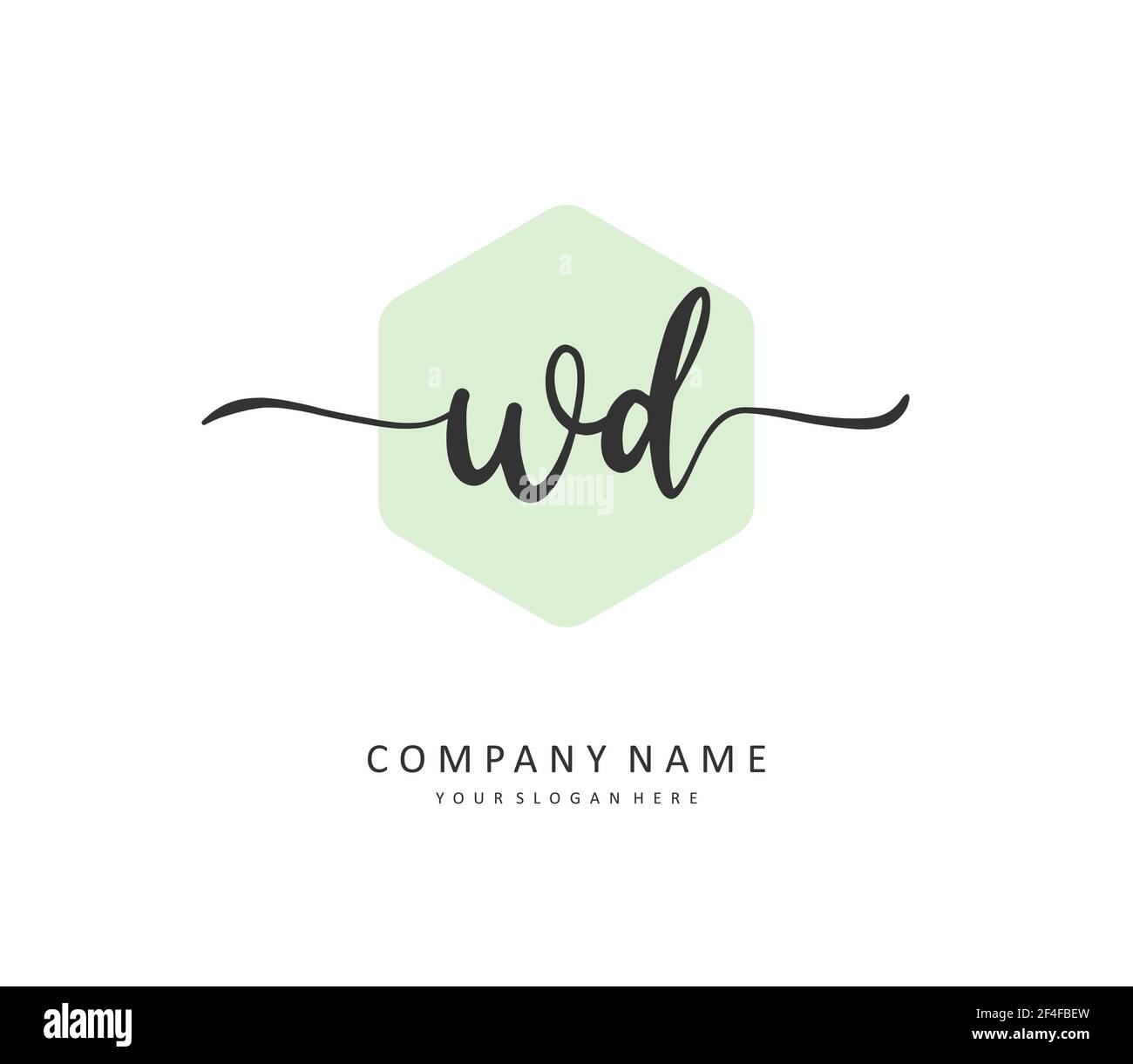 WD Initial letter handwriting and signature logo. A concept handwriting ...