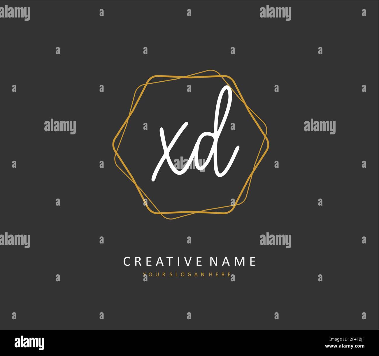 XD Initial letter handwriting and signature logo. A concept handwriting ...