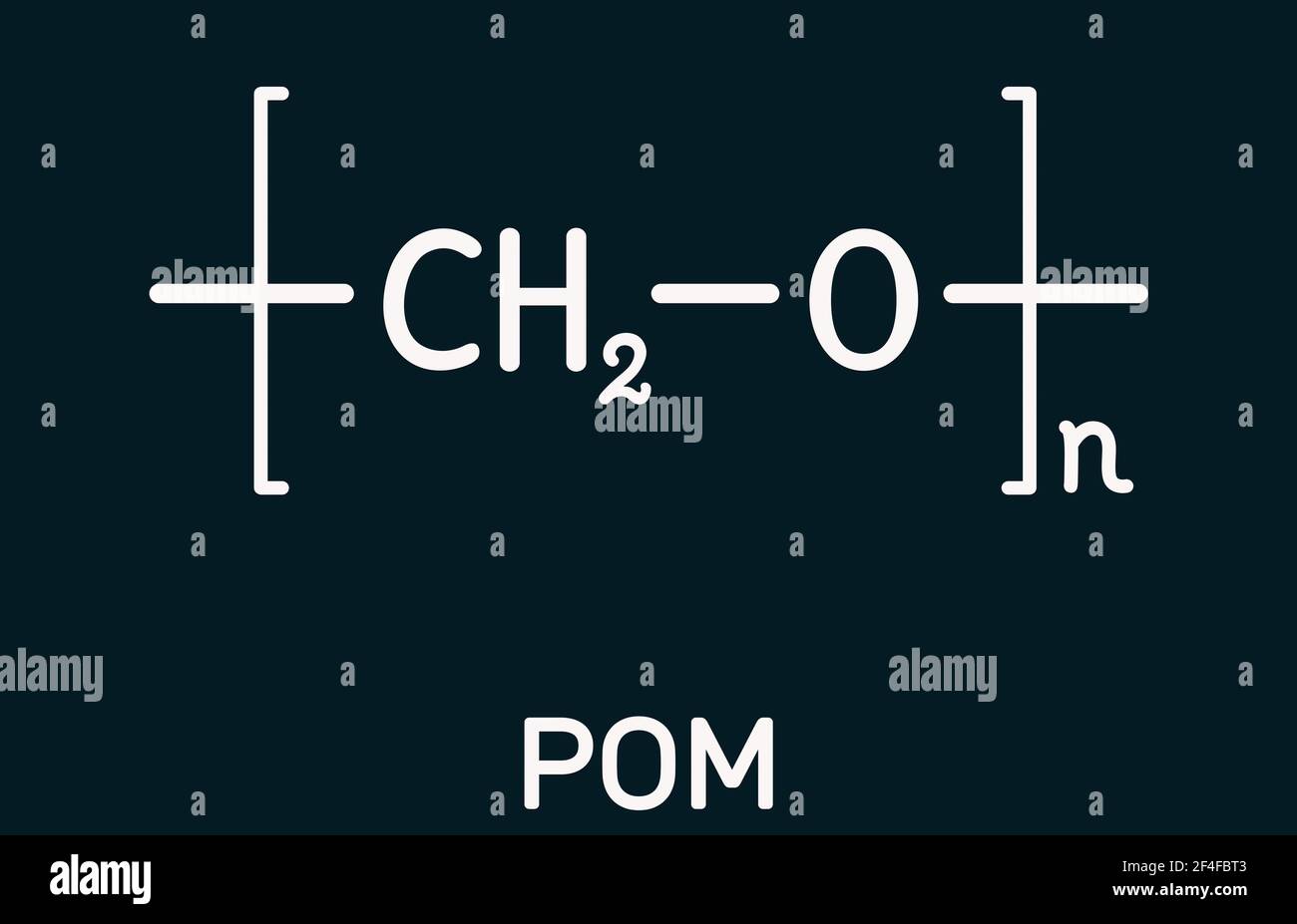 Polyoxymethylene, POM, acetal, polyacetal, polyformaldehyde molecule ...