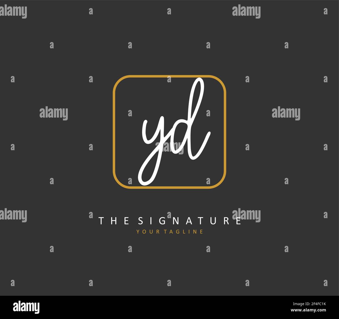 YD Initial letter handwriting and signature logo. A concept handwriting ...