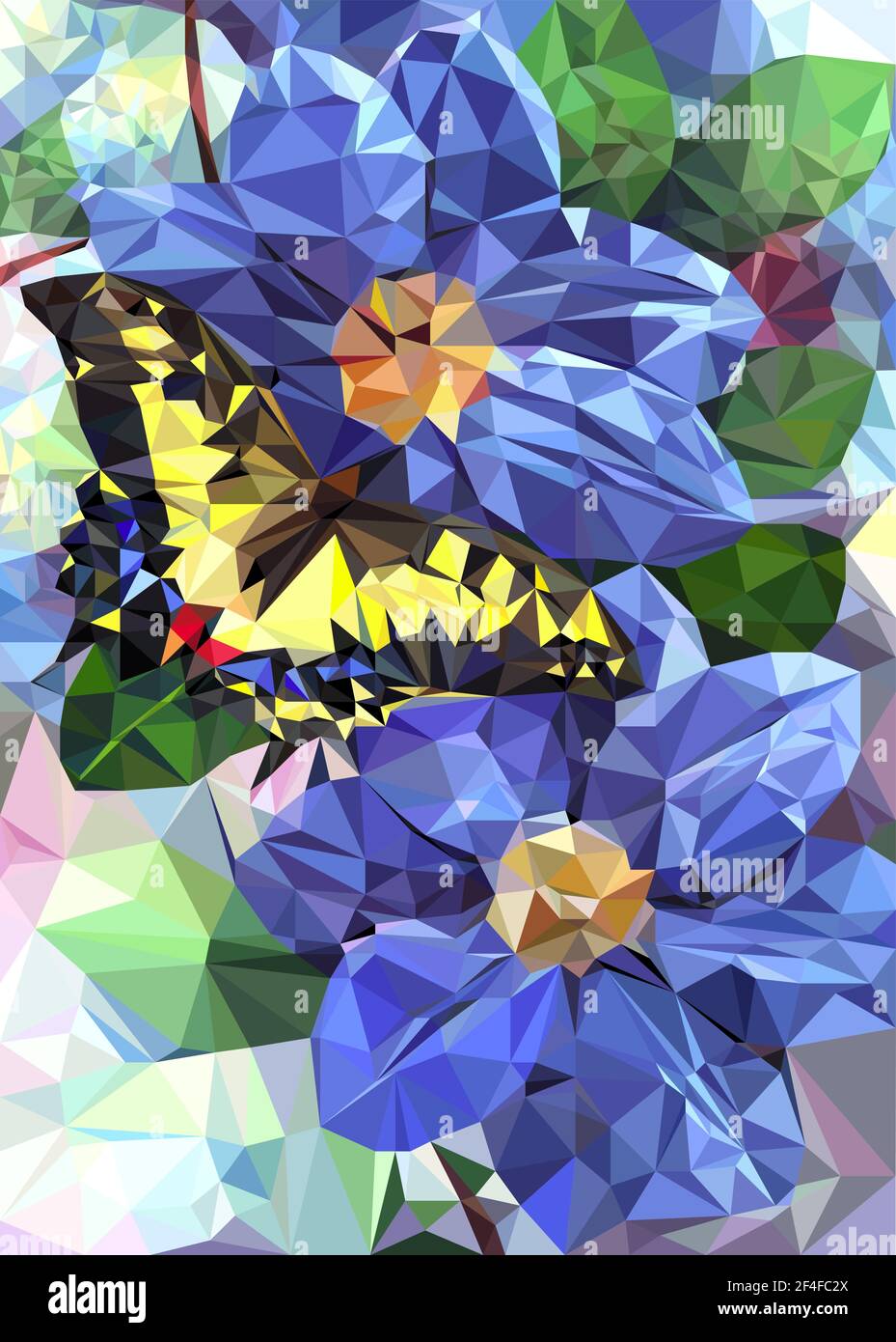Illustration of a Swallowtail butterfly - Low poly technique Stock ...