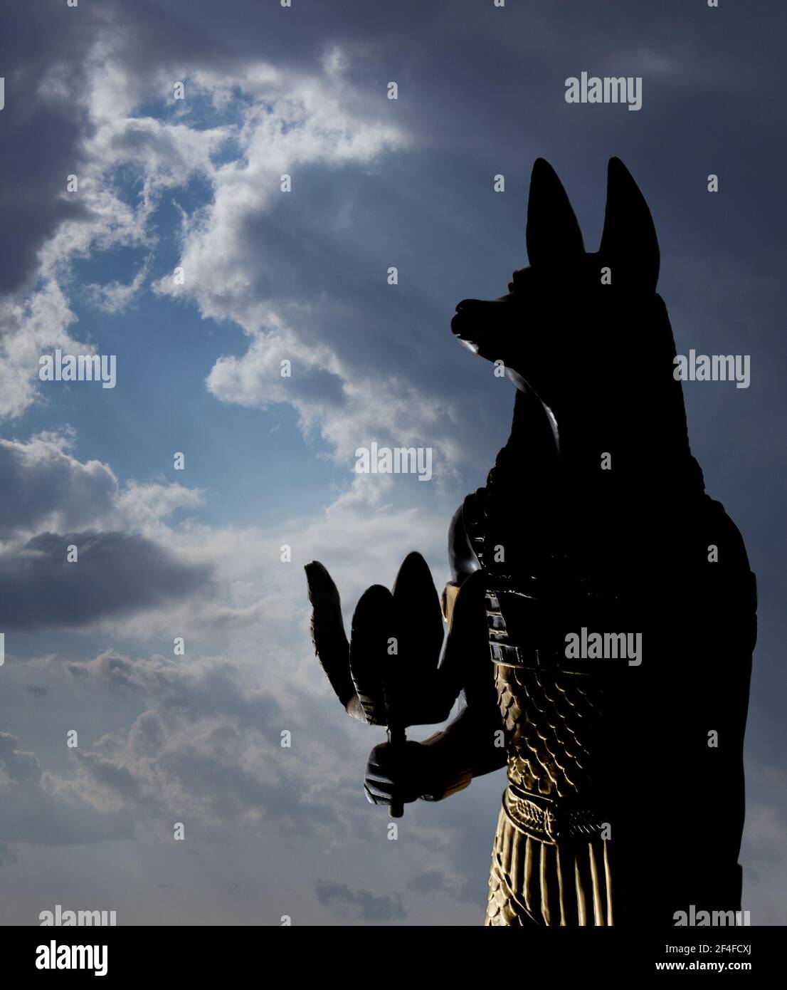 Still life of statues of mythology jackal anubis inpu anup. In the ...
