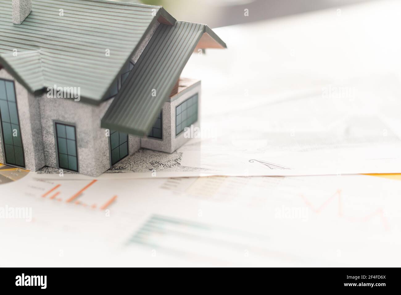 layout of the house in the background drawings. Construction concept ...