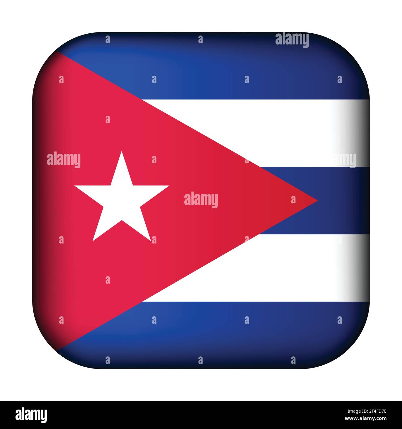 Glass light ball with flag of Cuba. Squared template icon. Cuban ...