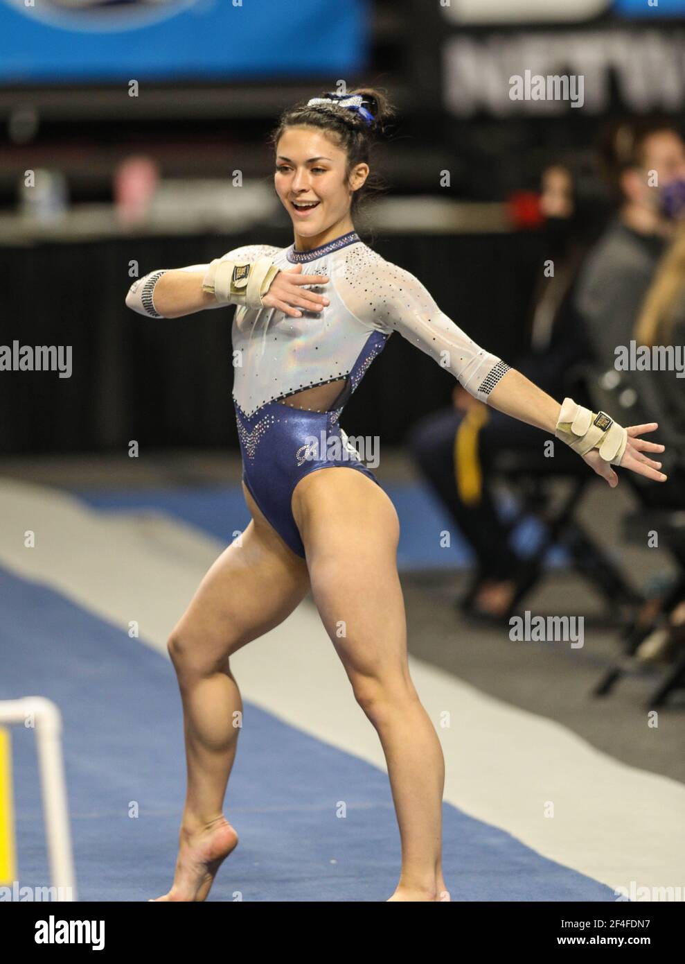 Penn State's Alissa Bonsall poses during her floor routine at the 2021 ...